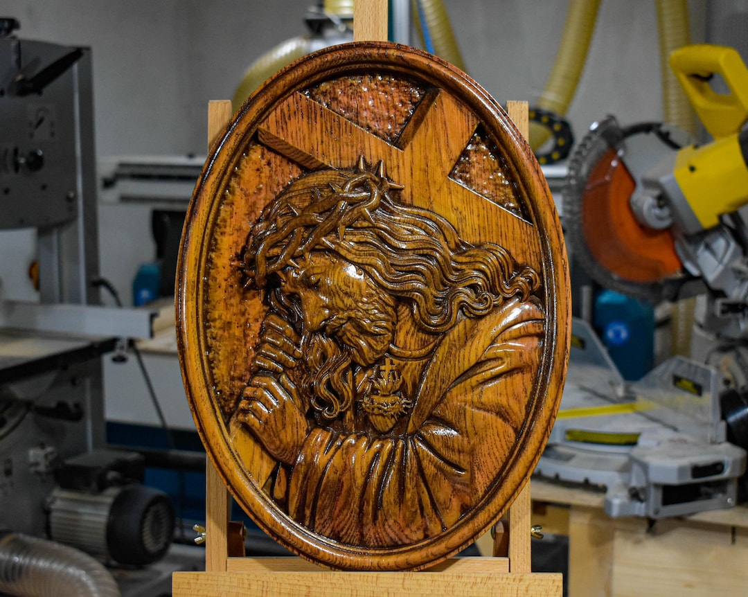 Carved Jesus Christ Wood Wall Art – Religious Home Decor, Christian ...