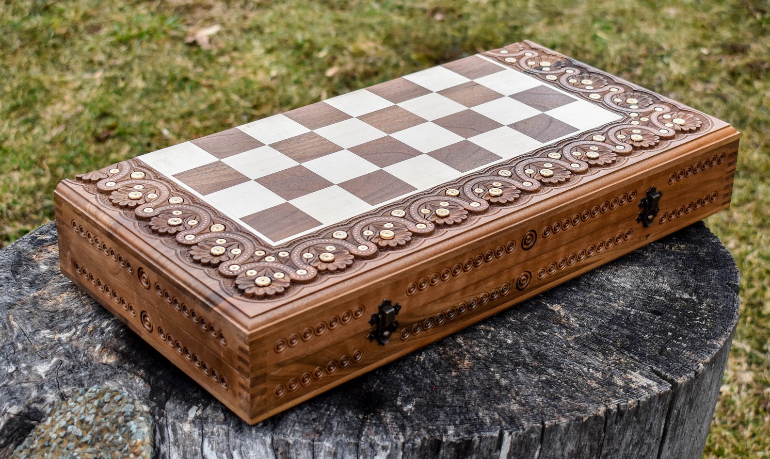 Folding Chess Set, Travel Games, Handcarved Chess Set With Pieces ...