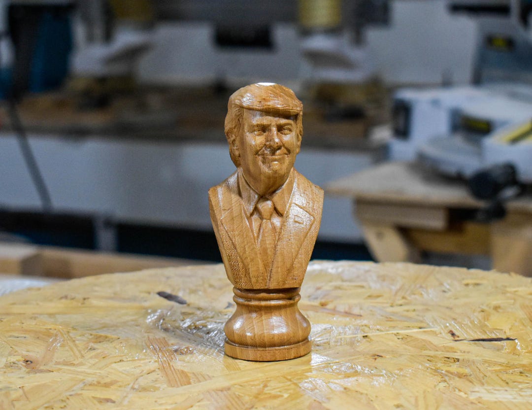 Carved Hardwood Donald Trump Bust – Collectible Wooden Sculpture - Etsy