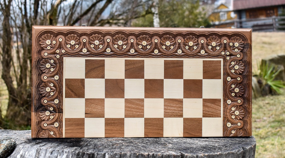 Folding Chess Set Travel Games Handcarved Chess Set With - Etsy