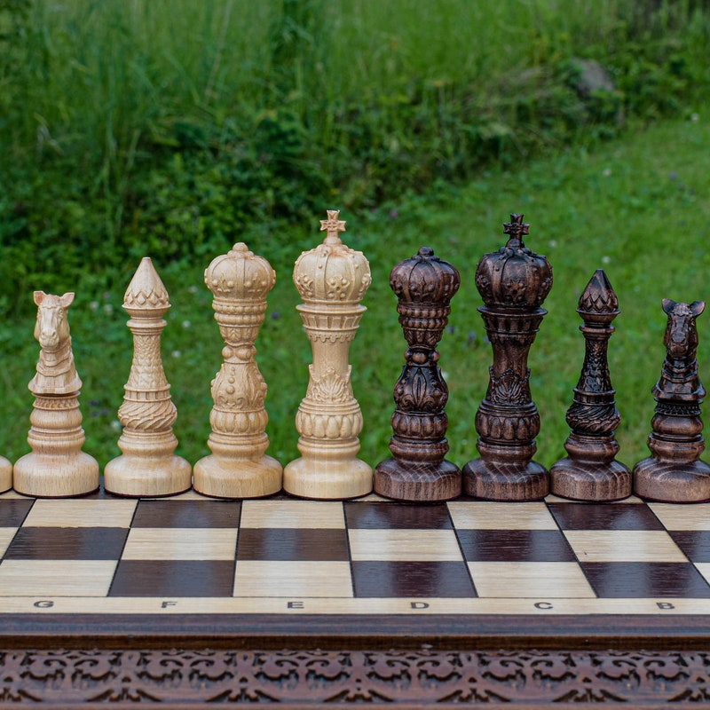 Antique Chess Set - Etsy
