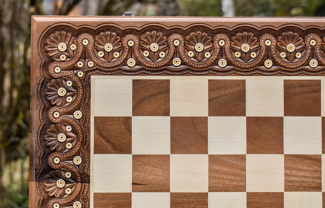 Folding Chess Set Travel Games Handcarved Chess Set With - Etsy