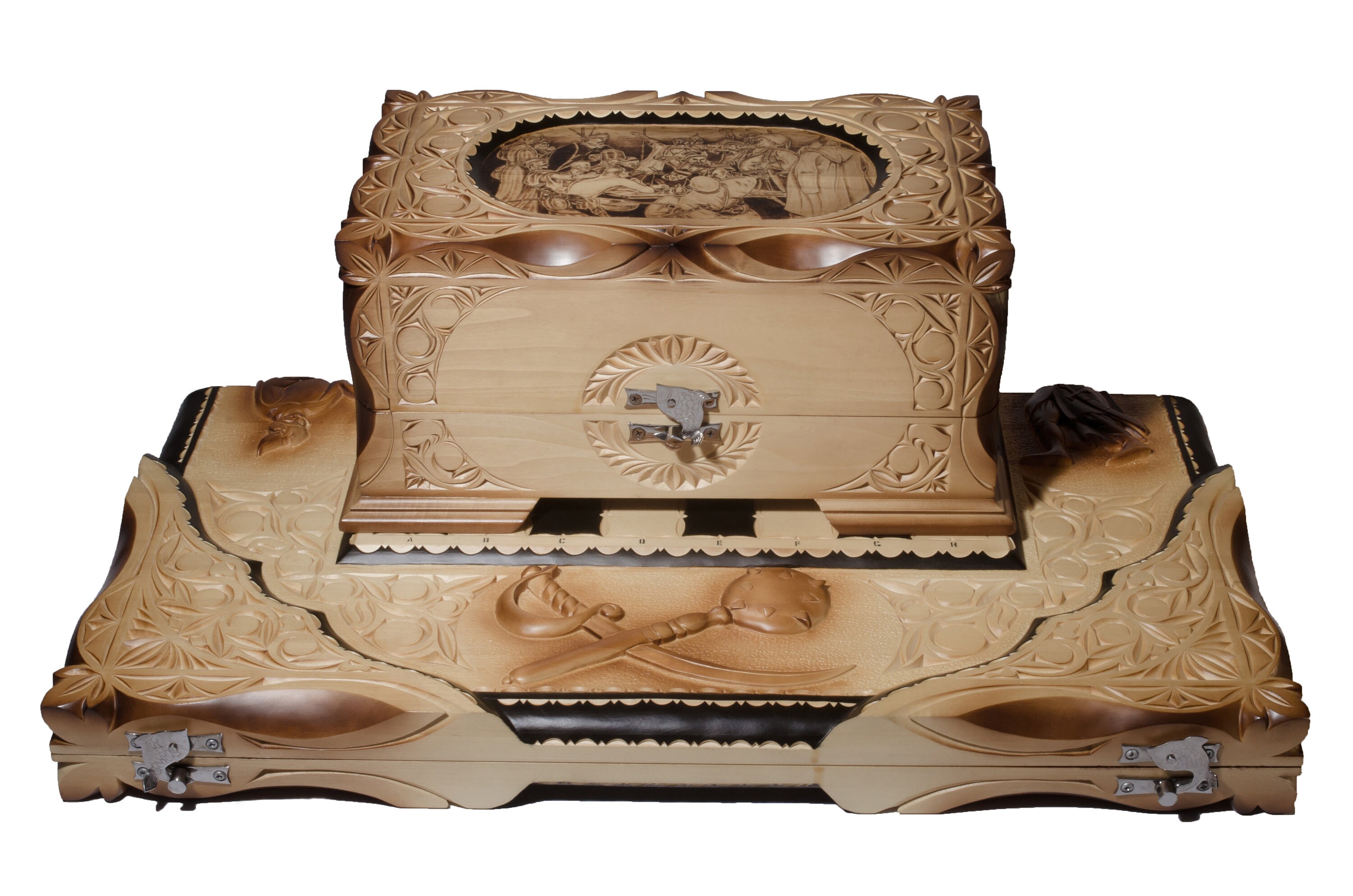 Unique author's carving work Hand Carved Chess Set Chess | Etsy