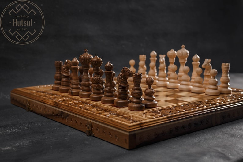Luxury Chess Set Folding Chess Set Handcarved Chess Set With - Etsy