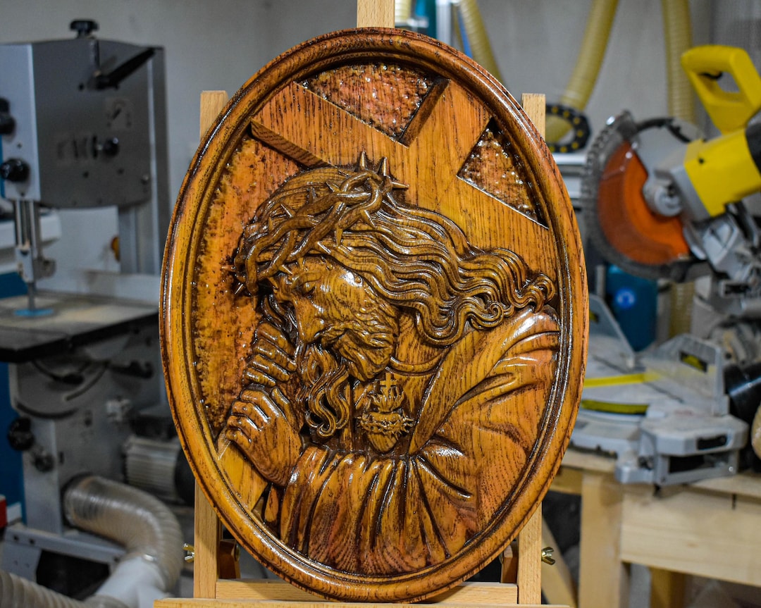 Carved Jesus Christ Wood Wall Plaque: Religious Home Decor (11.8 X 15.7 ...
