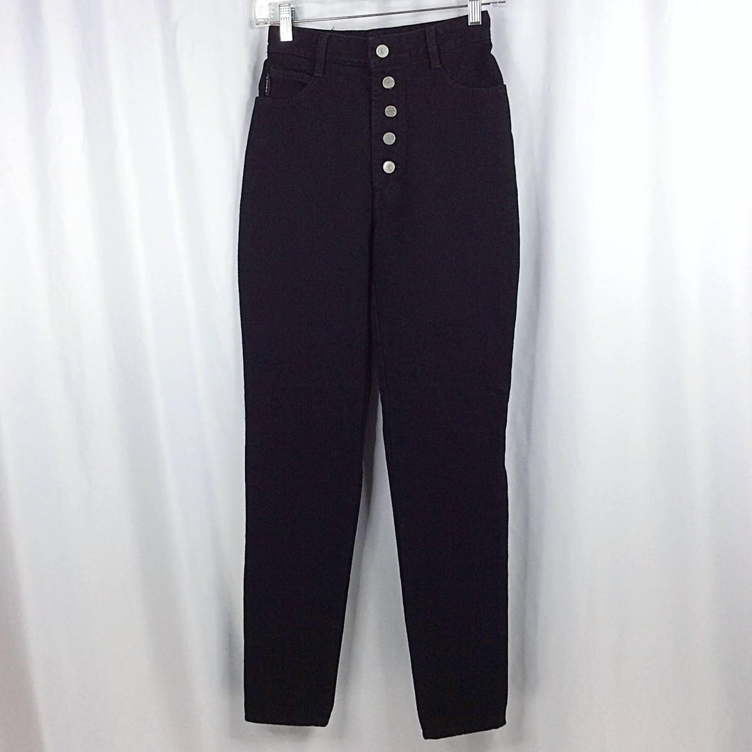 Vintage BONGO 90s Button Fly High Waist Jeans Womens Size 3 Black ...