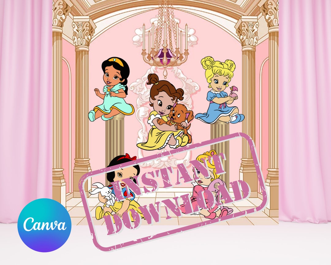 Digital Baby Princess Backdrop 8x8 Ft, Baby Princess Banner, Baby ...