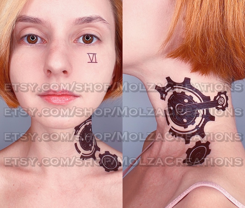 FULL SIZE Vi Cosplay Temporary Tattoo Set | Etsy