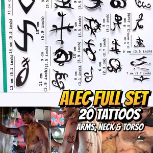 FREE SHIPPING! Rune Tattoos, Clary, Alec, Jace and Isabelle Cosplay - Etsy