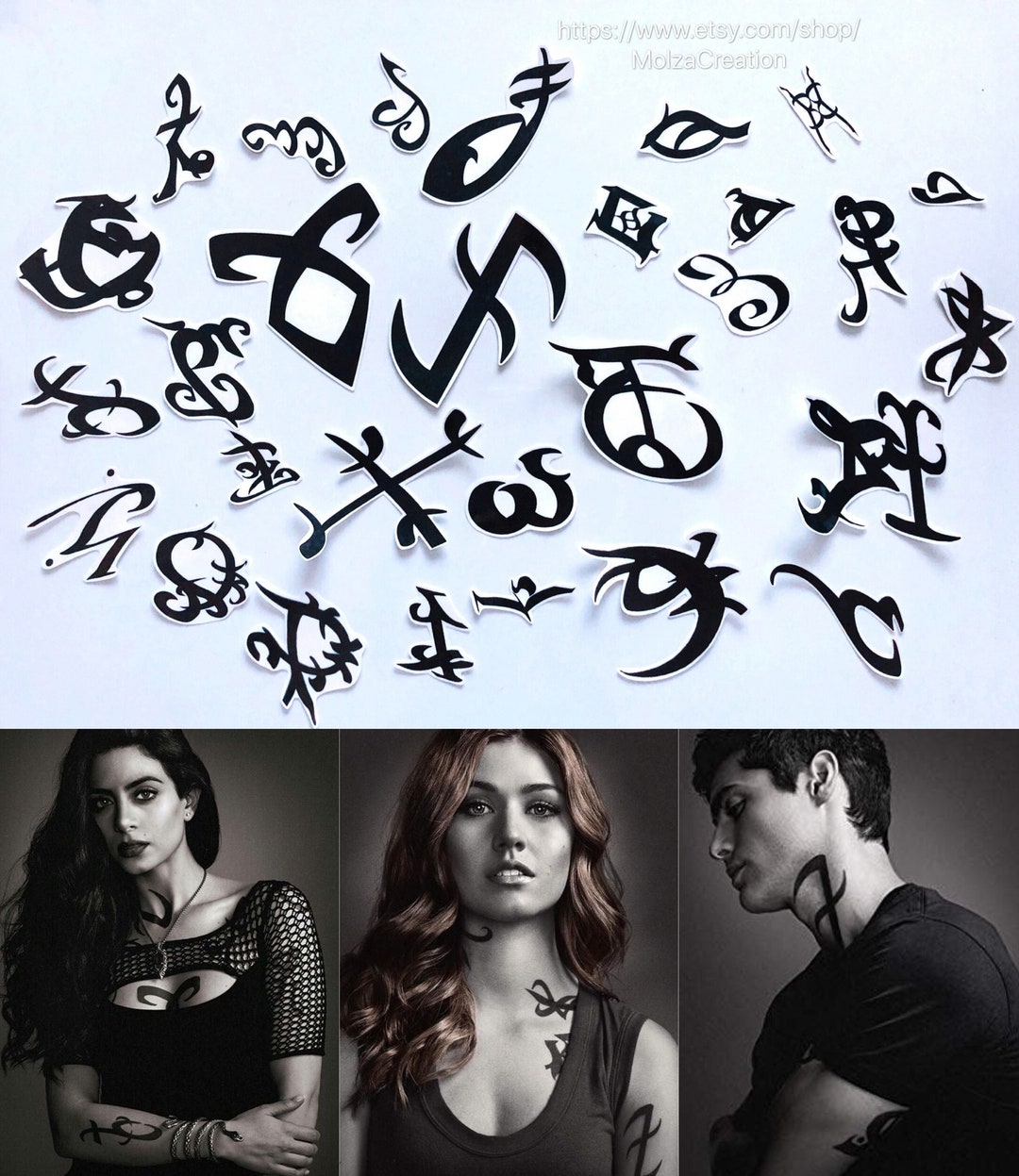 FREE SHIPPING! Rune Tattoos, Clary, Alec, Jace and Isabelle Cosplay - Etsy