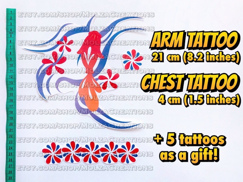 FULL SIZE Yoimiya Cosplay Temporary Tattoo Set - Etsy