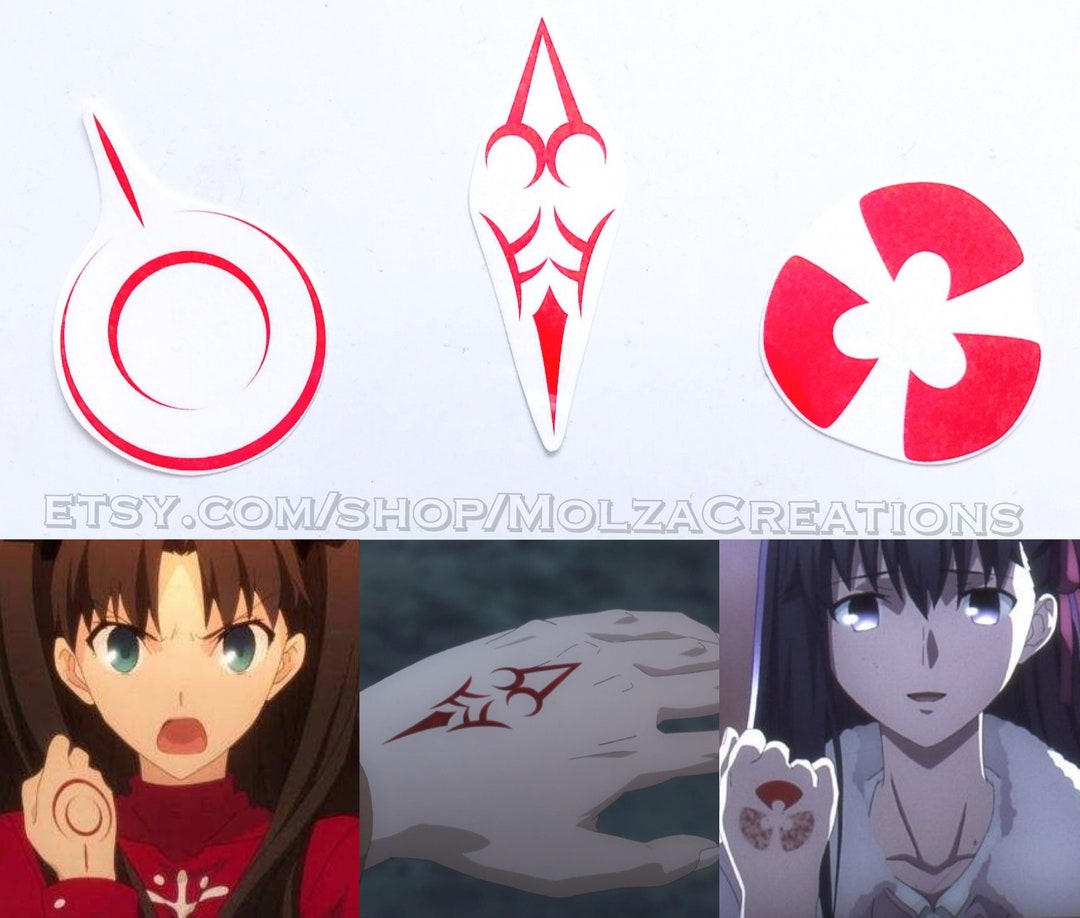 Rin, Shirou, Sakura Temporary Tattoo, Command Spell - Etsy