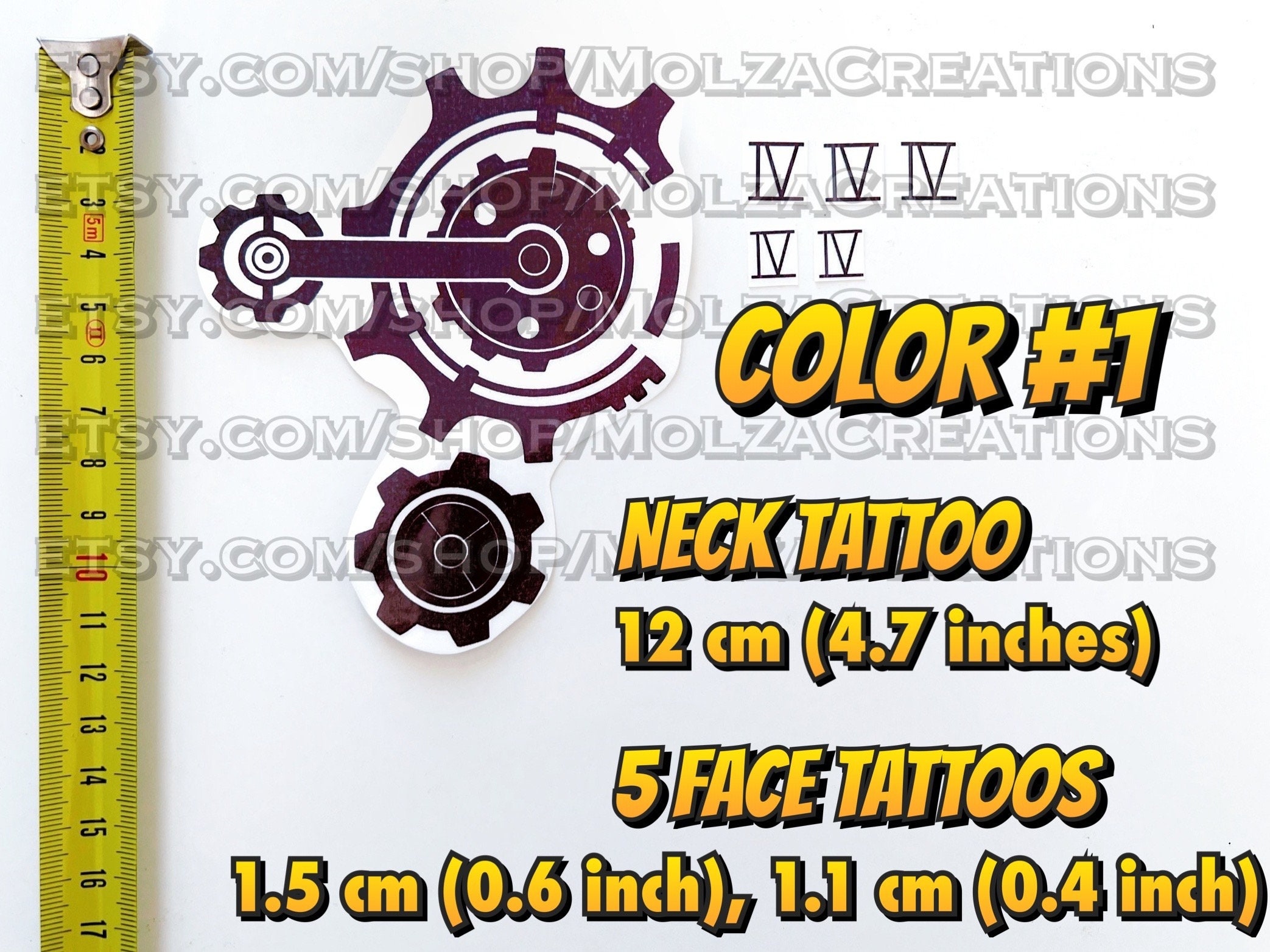 FULL SIZE Vi Cosplay Temporary Tattoo Set | Etsy