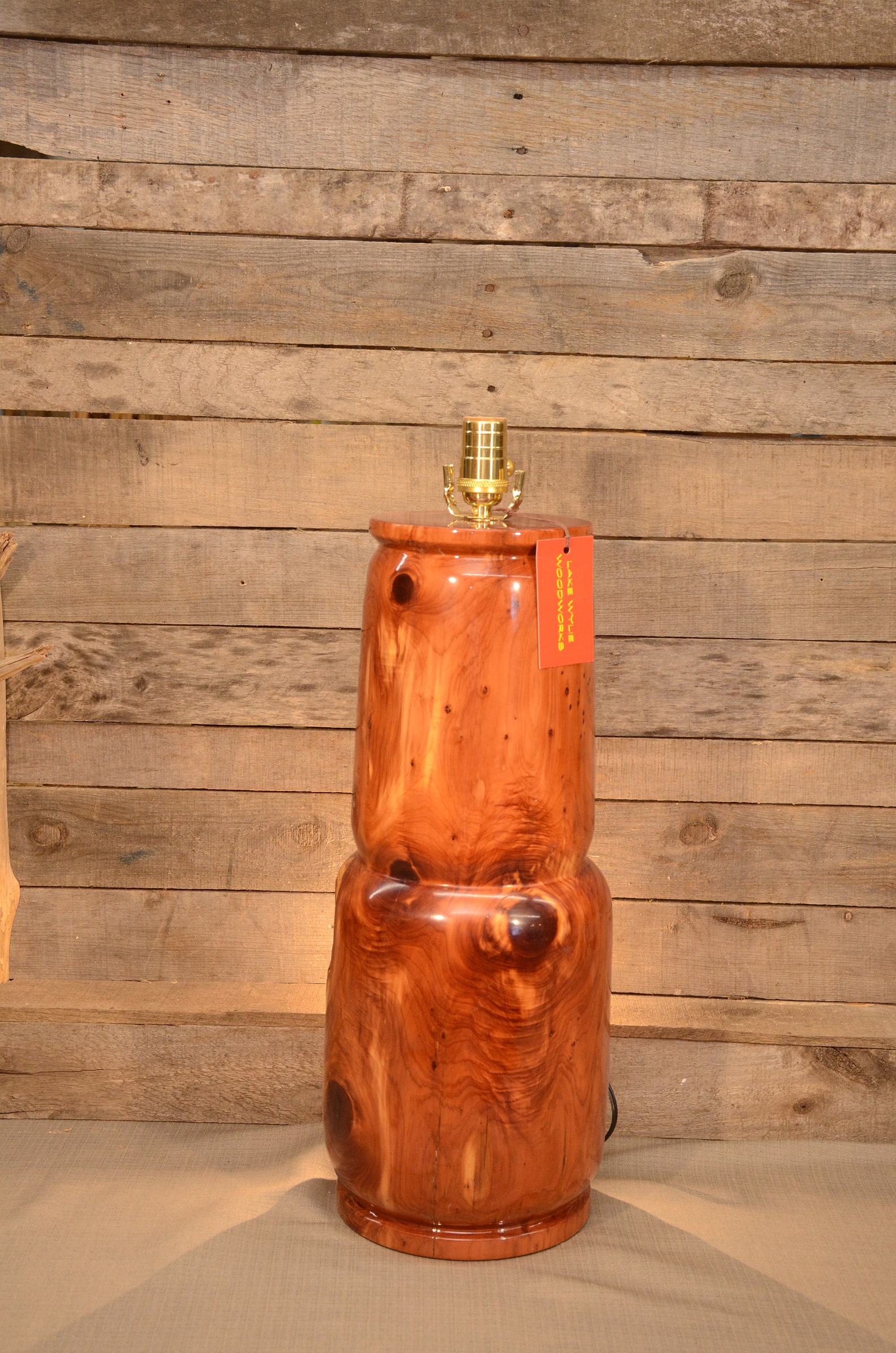 Hand Turned Eastern Red Cedar Rustic Table Lamp 5032 - Etsy