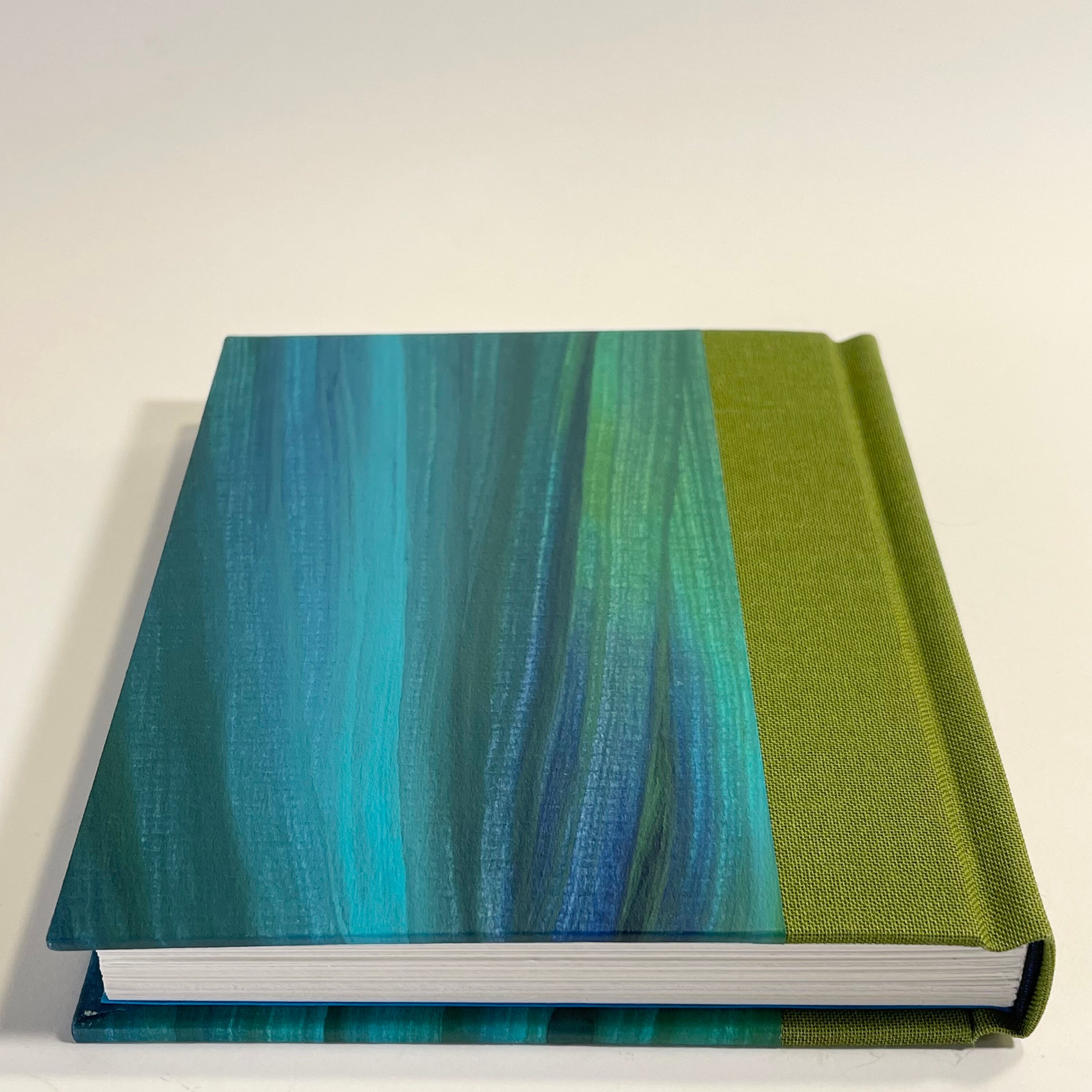 Blue and Green Paste Paper Journal/sketchbook - Etsy