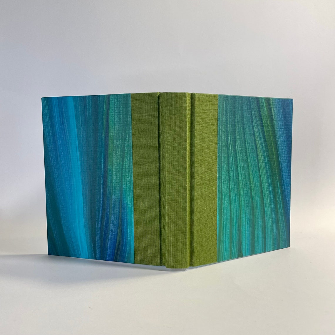 Blue and Green Paste Paper Journal/sketchbook - Etsy