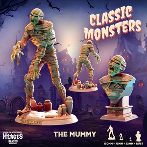 The Mummy Bust Miniature | 32mm / 75mm / 150mm Resin Bust | Classic ...