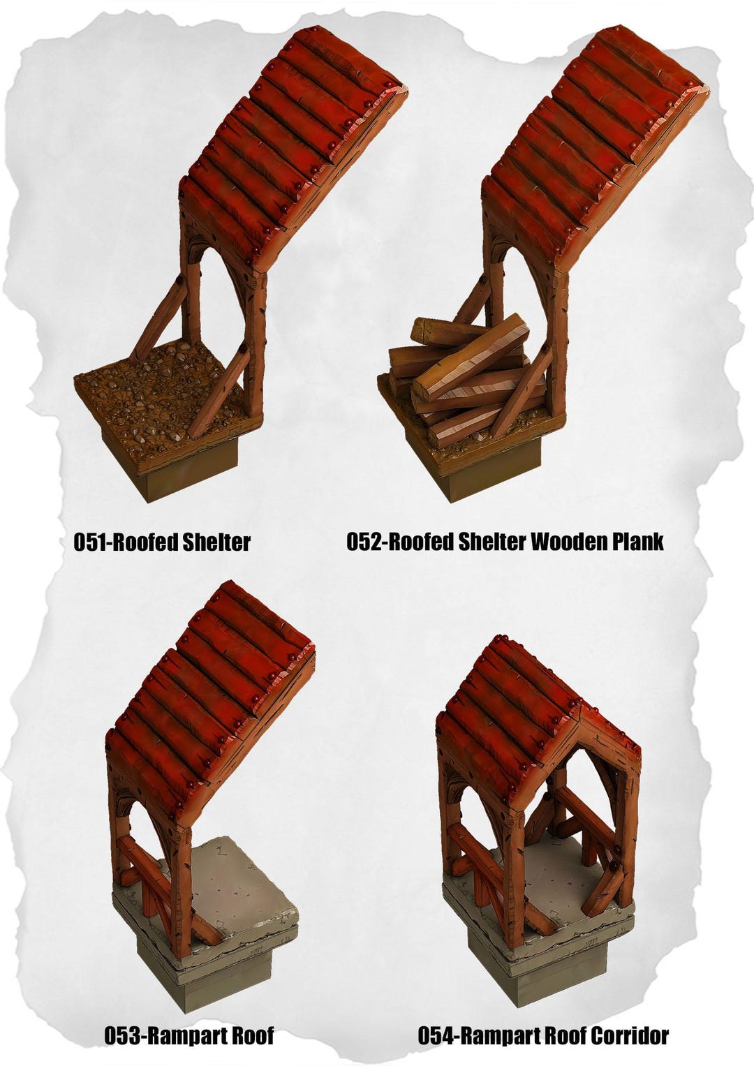 Ruins Terrain – Shelter Roof Pack for Dnd Tiles - Etsy