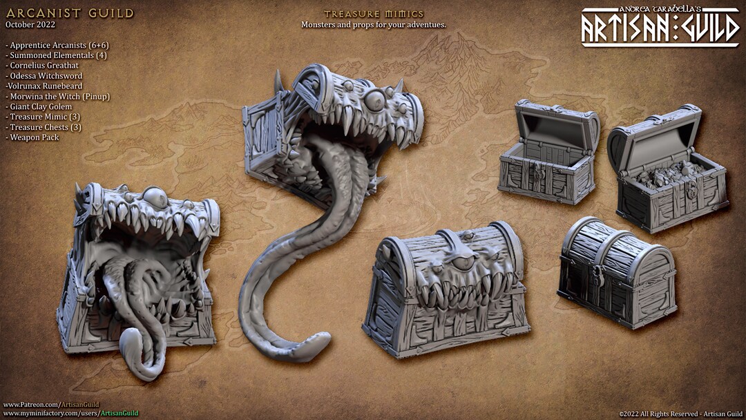 Chest Mimic Miniature for Dungeons and Dragons and Tabletop Gaming ...
