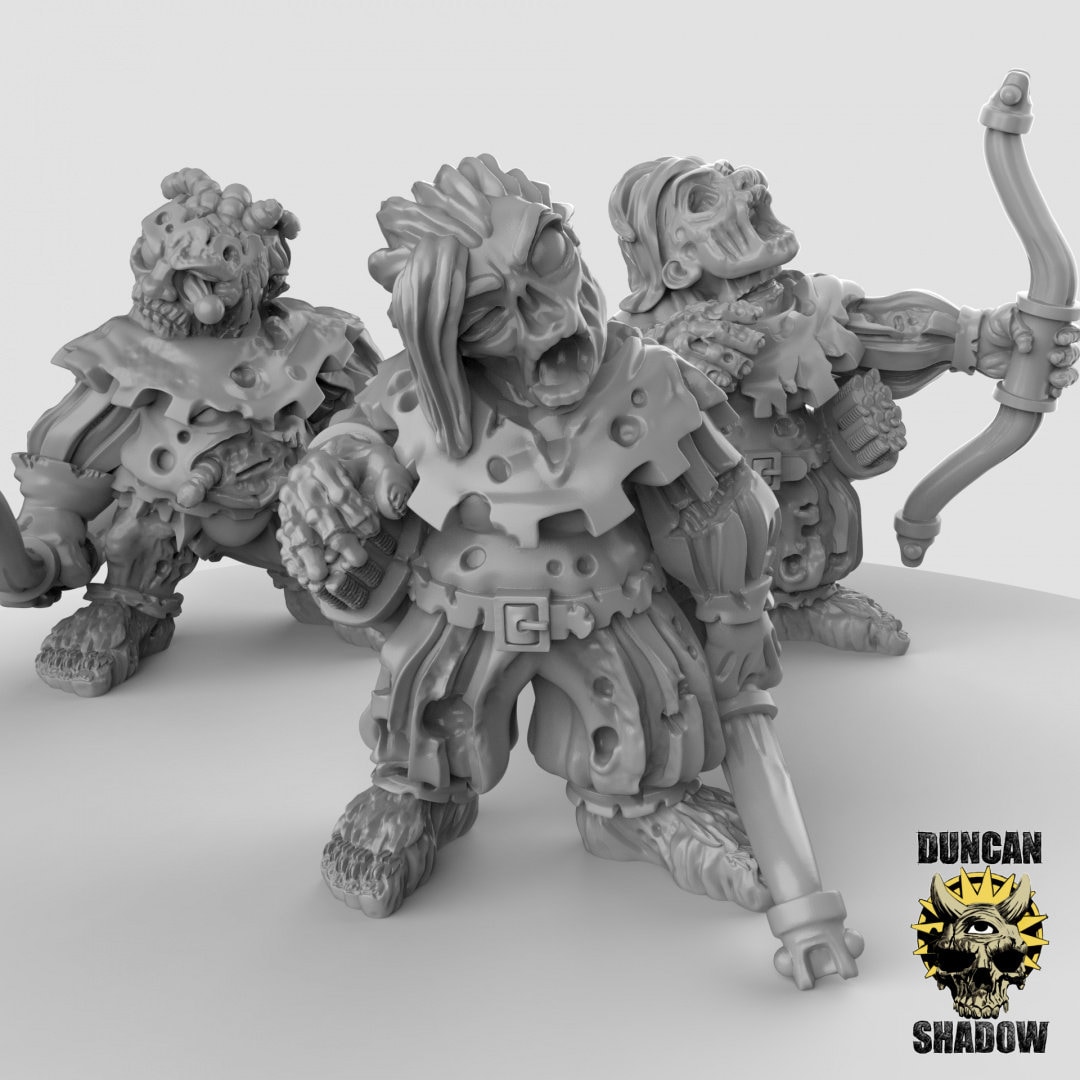 Undead Halfling Miniature Set | 28mm-32mm | 3D Printed Resin Undead ...