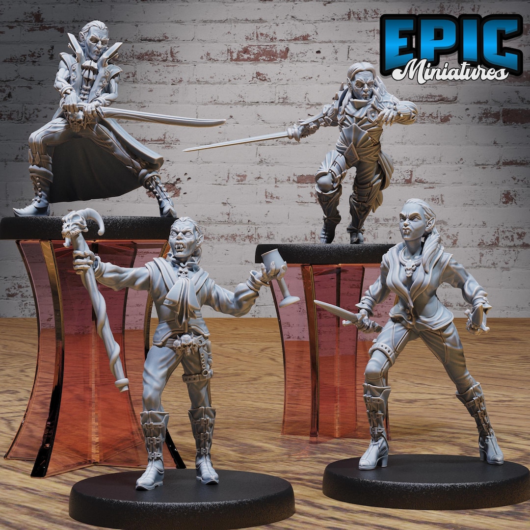Set of Vampires Miniature | 28mm & 32mm Scale Dark Fantasy Creatures ...