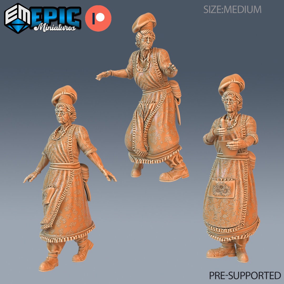 Cook NPC Miniature | 28mm-32mm | Resin 3D Printed Cook NPC | D&D ...