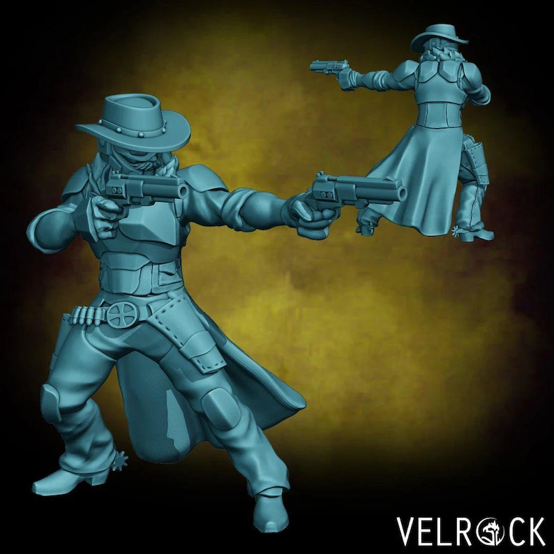 Sci-fi Gunslinger Guard Miniature | 28mm-32mm | Resin 3D Printed Guard ...