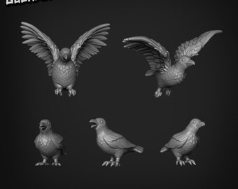Pigeon Familiar Miniatures | 28mm-32mm Resin Bird Companions | D&D ...