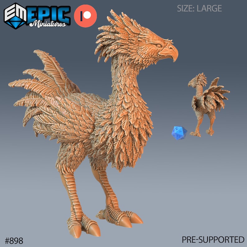 Terror Bird, Large Miniature, Epic Miniature, Dungeon and Dragons, RPG ...