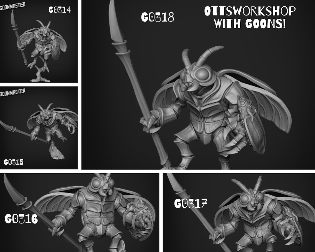 Beetlefolk Spearmen by Goon Miniatures for Dungeons and Dragons and ...