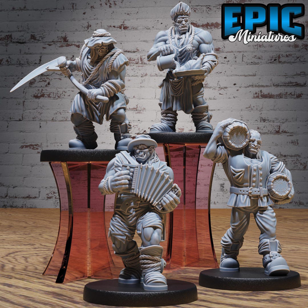 Orc Villager NPC Miniature Set | 28mm & 32mm Townsfolk Figures - Cook ...