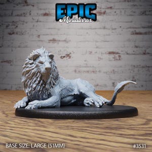 Lion Miniature | 28mm Scale Regal Beast for Dnd, Pathfinder, Tabletop ...