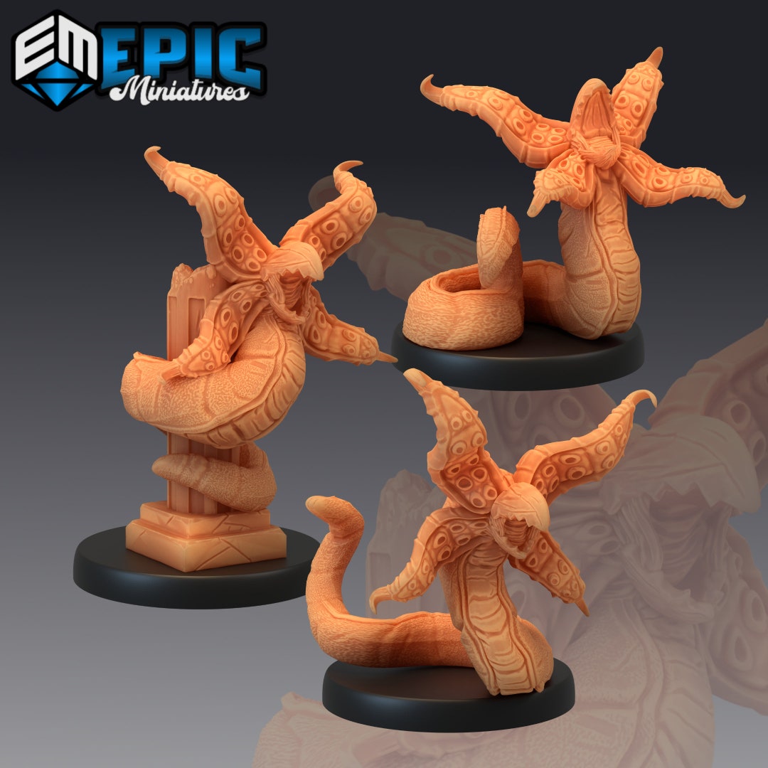 Beak Worm 627-629, Dwarven Mines, Medium Miniature, Epic Miniatures ...