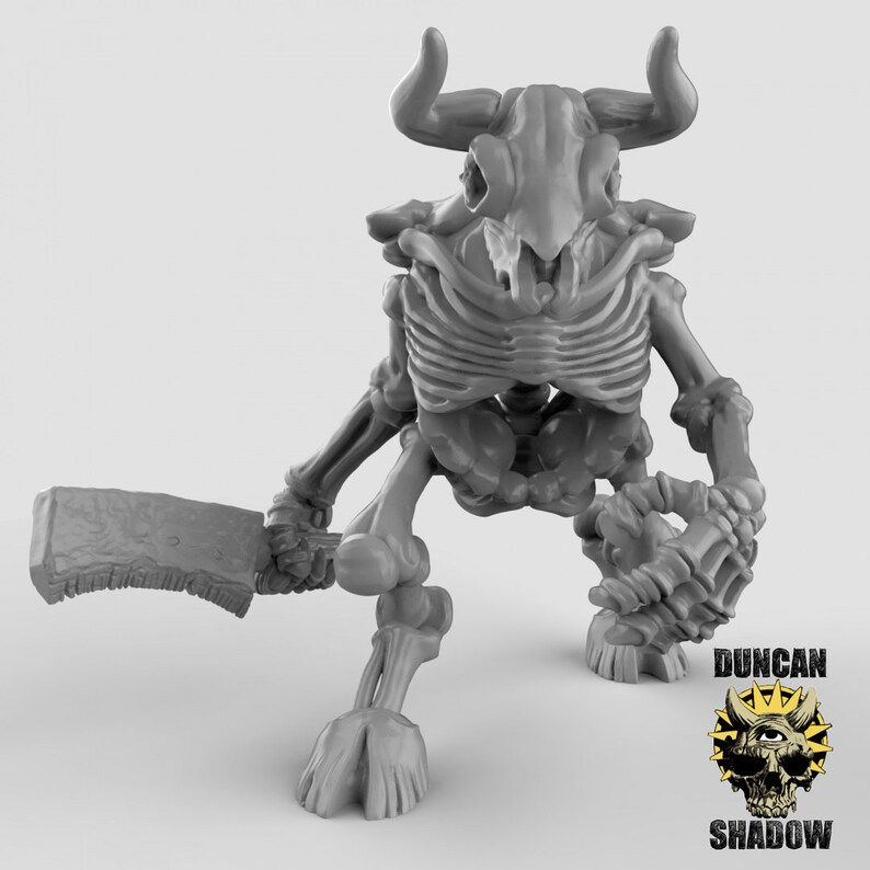 Skeleton Minotaur Miniature Set | 28mm-32mm | 3D Printed Resin Skeleton ...