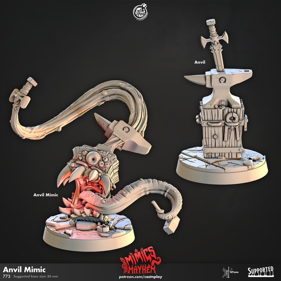 Anvil Mimic Miniature | 32mm | Resin 3D Printed Mimic Monster | D&D ...