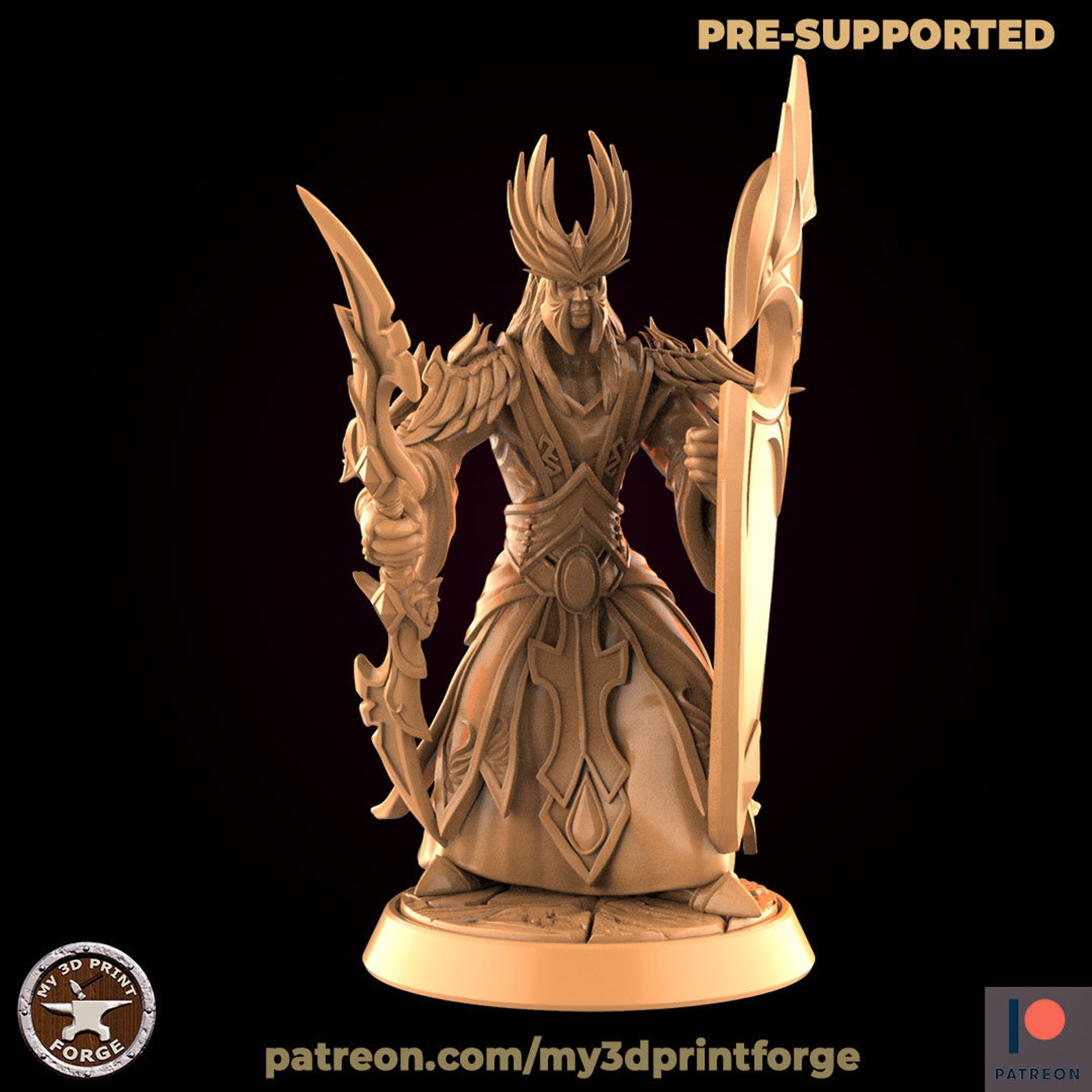 Blood Elf Royal Guard Miniature, D&D Tabletop RPG - Etsy