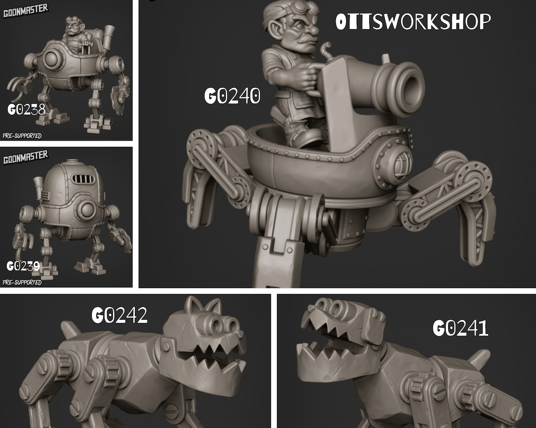Mechanical Machines: Familiars and Robots - 32mm Scale Resin Miniature ...