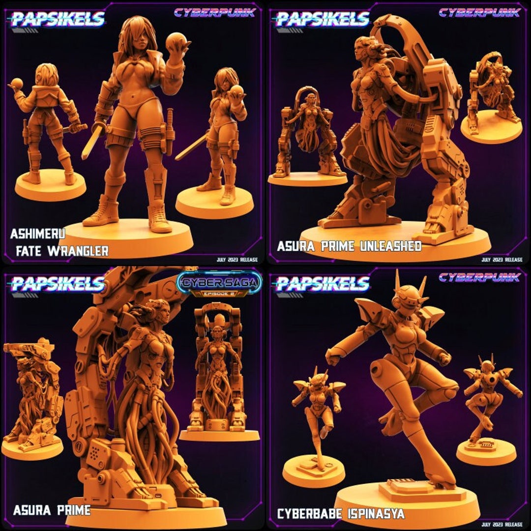 Asura Prime Command Cyborg Miniatures by Papsikels Miniatures Dnd, Dungeon and Dragon Mini ...