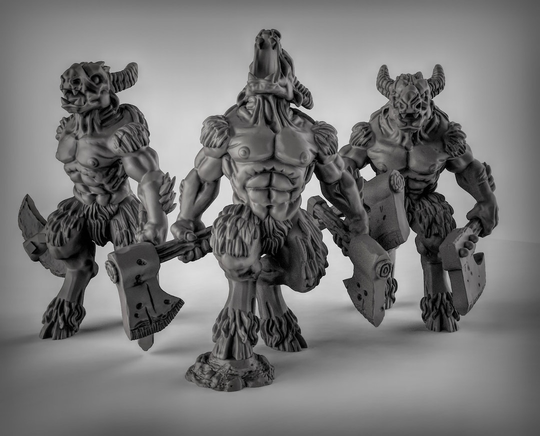 Beastmen Miniatures Set 6 by Duncan Shadow Dnd, Dungeon and Dragon Mini ...