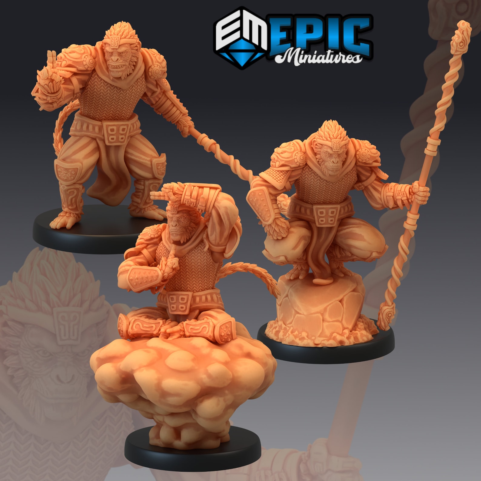 Monkey King Miniature, Divine Dynasty, RPG D&D Pathfinder, Vanara - Etsy