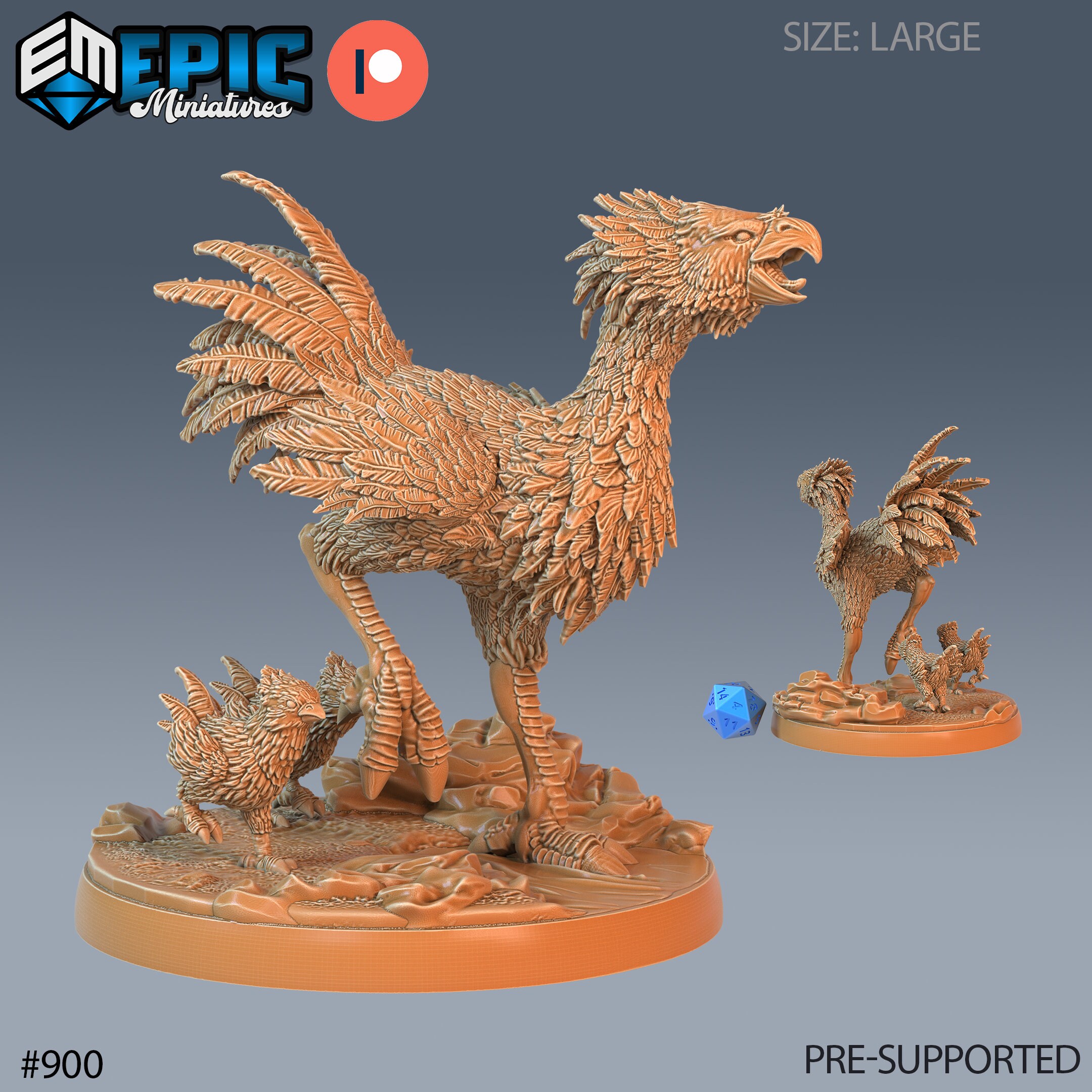 Terror Bird, Large Miniature, Epic Miniature, Dungeon and Dragons, RPG ...