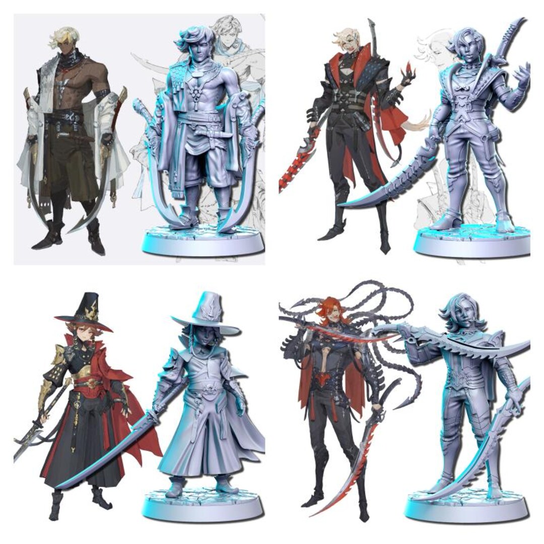 Neokingdom Warlock Knights Pack | Dark Spellblade Warriors | 28/32mm ...