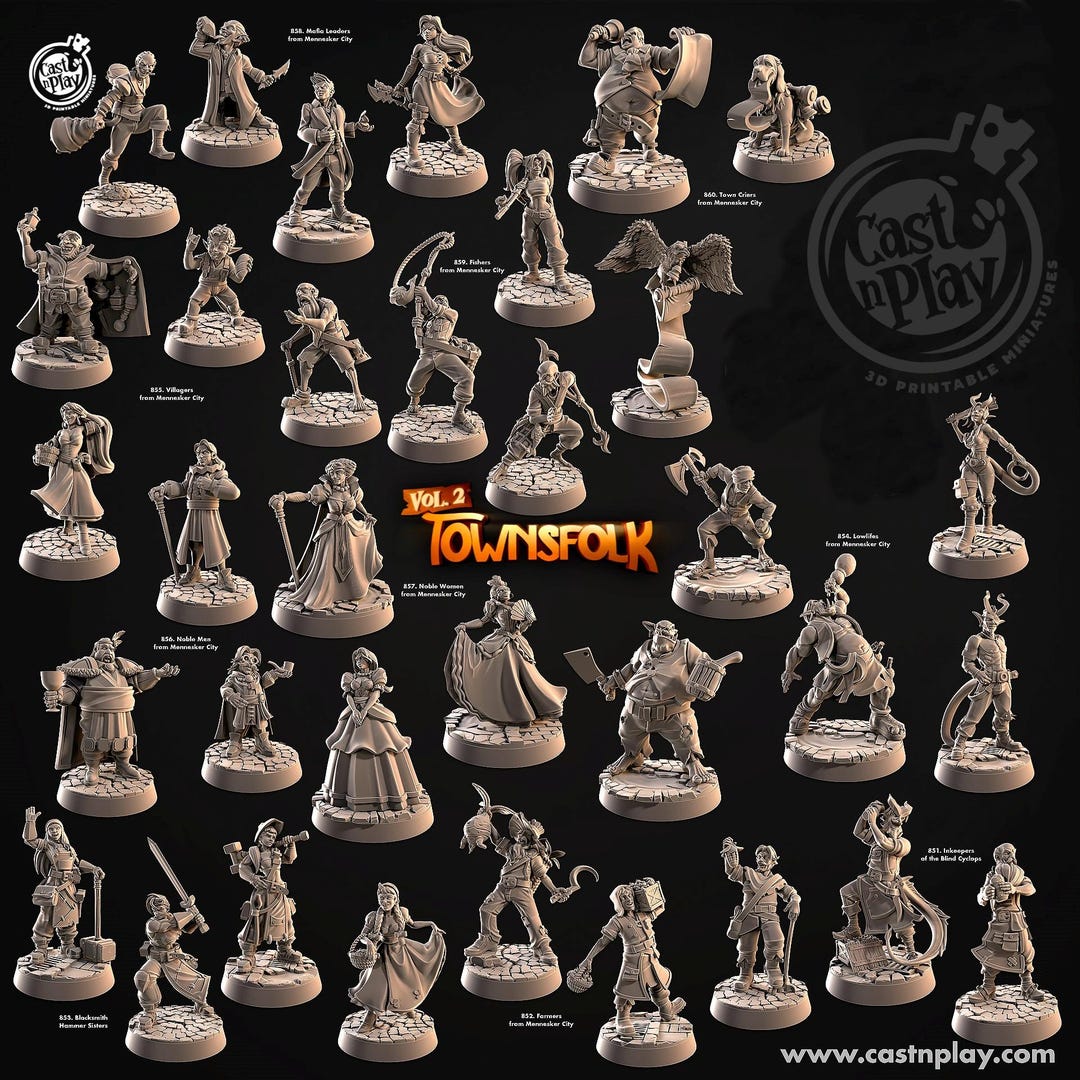 Villagers From Mennesker City Miniatures for Dungeons and Dragons, RPG ...