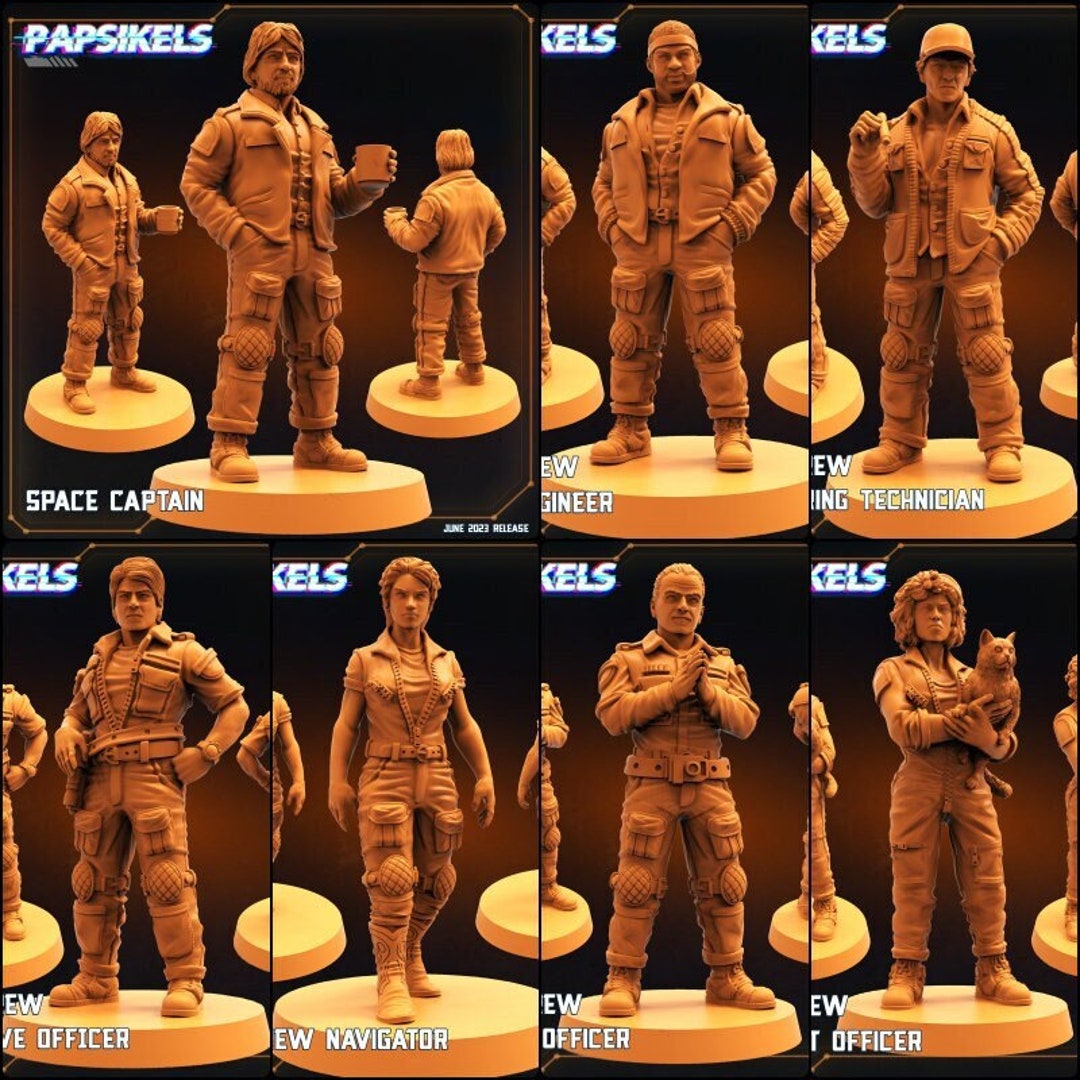Papsikels Dropship Crew Explorers - Sci-fi Alien RPG Miniature ...