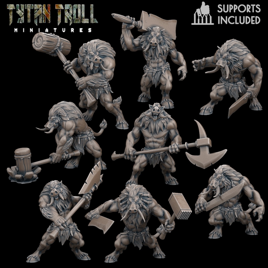 28/32mm, Wereboar Bundle , Tytantroll Minitures, Dungeon and Dragons ...