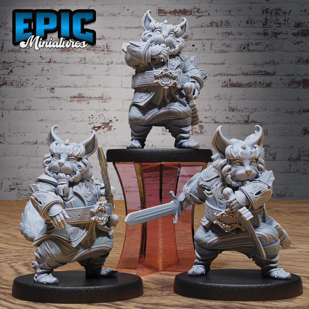Eastern Catfolk Miniature | 28mm-32mm | Resin 3D Printed Feline Warrior ...