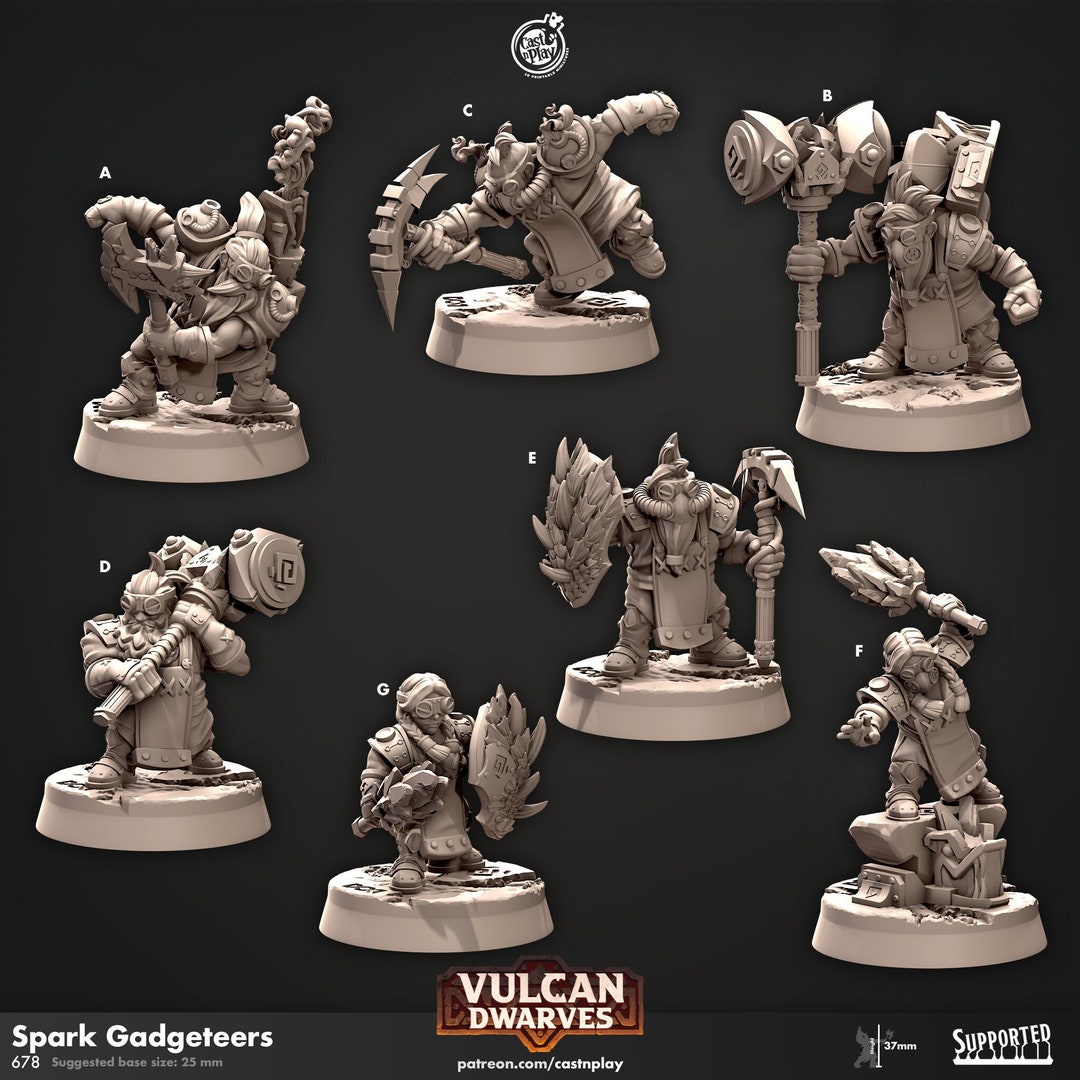 Resin Spark Gadgeteers Miniatures | 32mm | 3D Printed Resin Vulcan ...