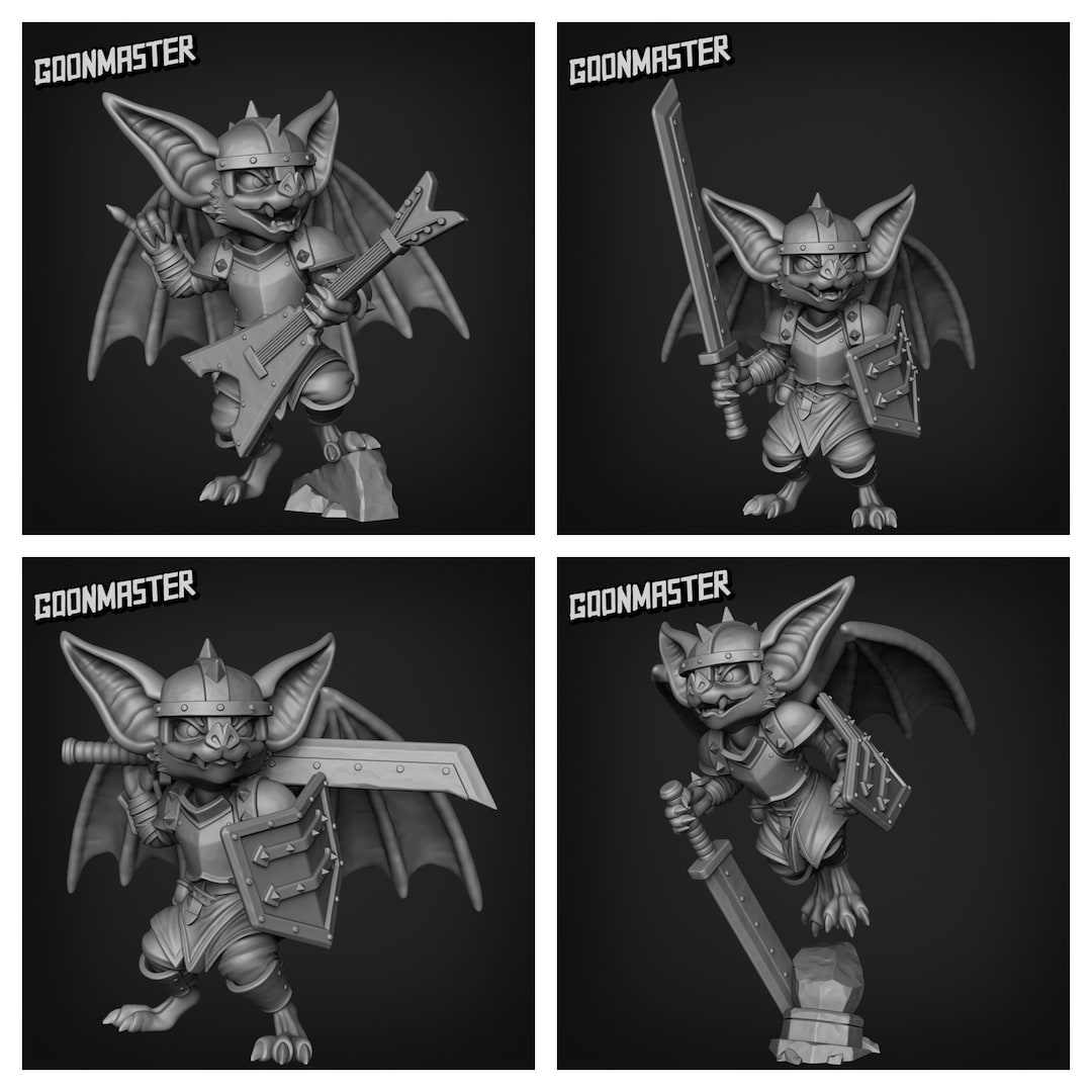 Heavymetal Bat ,goon Master Beastiebats , Medium Miniature, Dungeon and ...