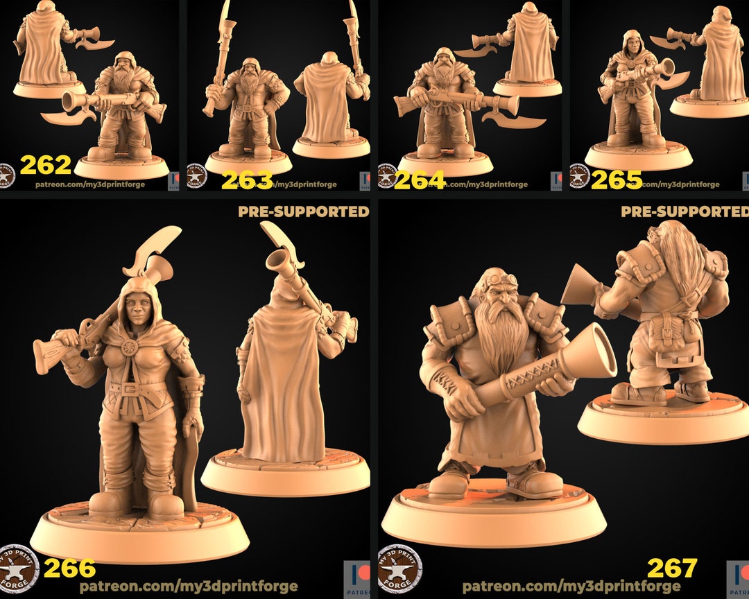 Dwarf Ranger / Hunter Miniatures, by My3dprintforge Dnd, Dungeon and ...