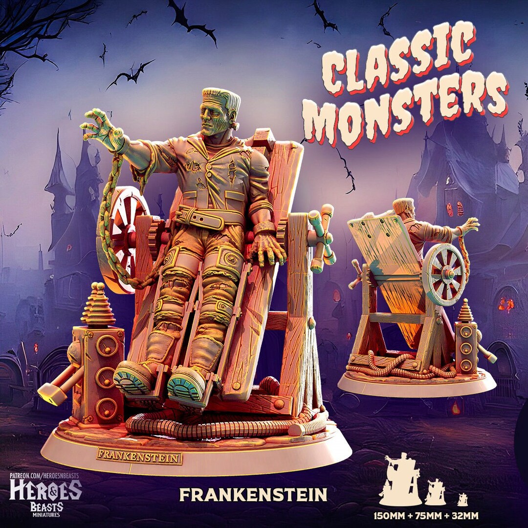 The Frankenstein Monster, 150mm, 75mm, 32mm Scale, Bust, Role Playing ...